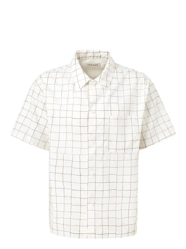 FRAME Checked Bowling Shirt - White
