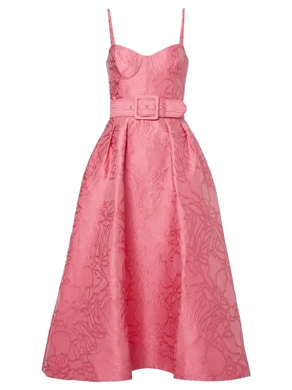 Rebecca Vallance Petra Floral Jacquard Cocktail Dress - Pink