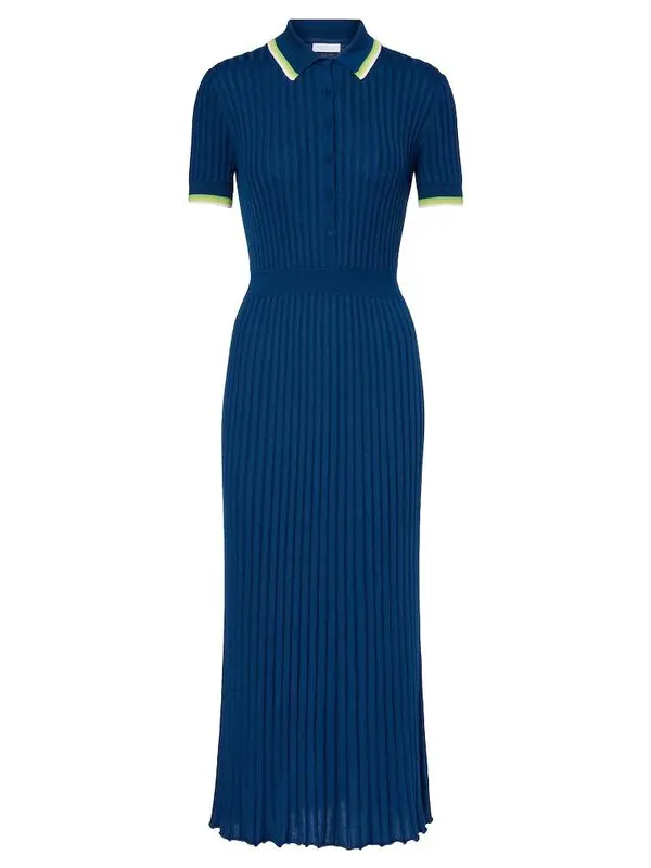 Gabriela Hearst Eyot Cashmere And Silk Midi Dress - Blue