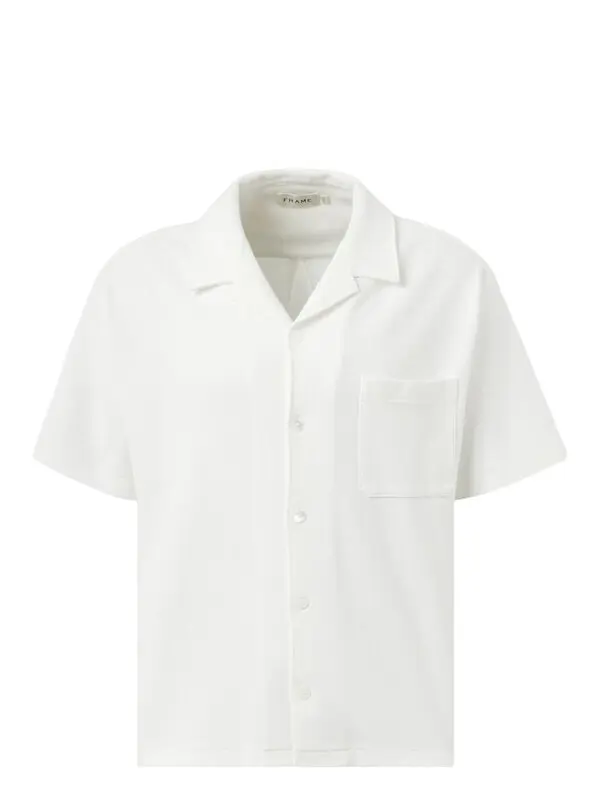 FRAME Cotton Piqué Bowling Shirt - White