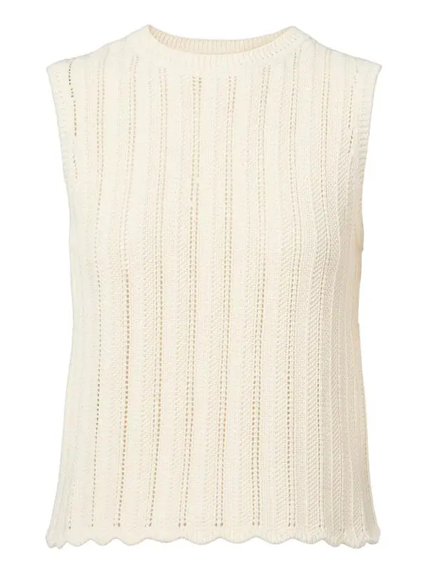 Altuzarra Zabou Scalloped Pointelle Top - White