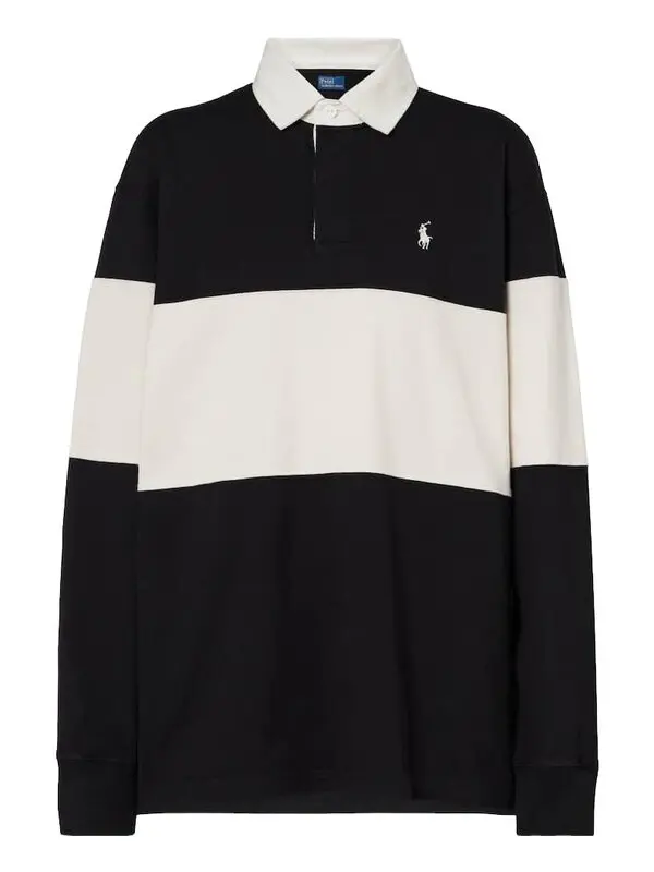 Polo Ralph Lauren Striped Cotton Polo Sweater - Black