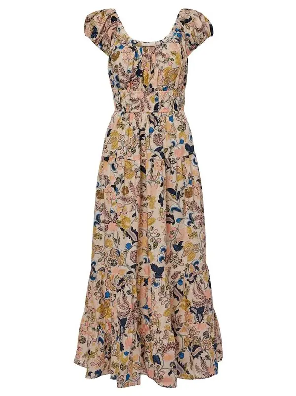Ulla Johnson Paloma Printed Cotton Poplin Midi Dress - Multicoloured