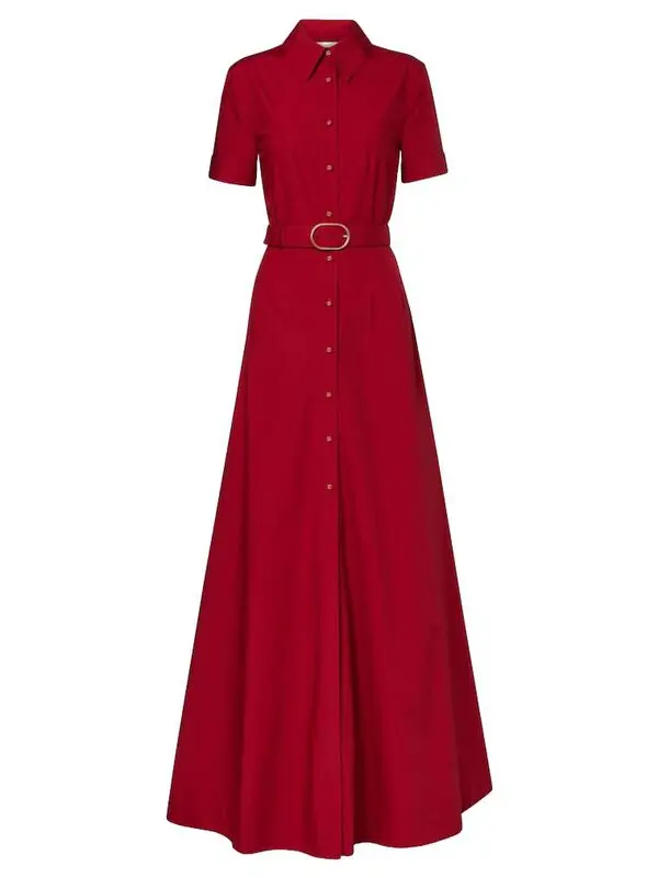 Roland Mouret Cotton Poplin Shirt Dress - Red