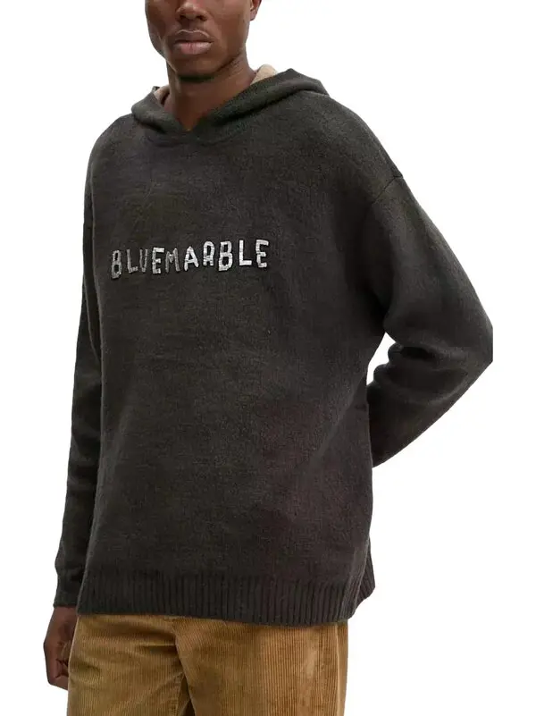 BLUEMARBLE Embellished Logo Hooded Sweatshirt - Black