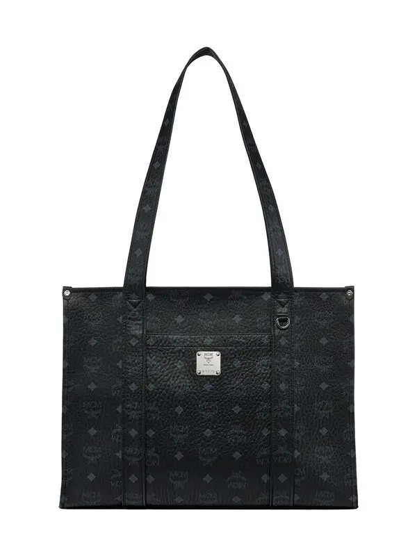 Mcm Visetos Aren School Bag Tote - Black
