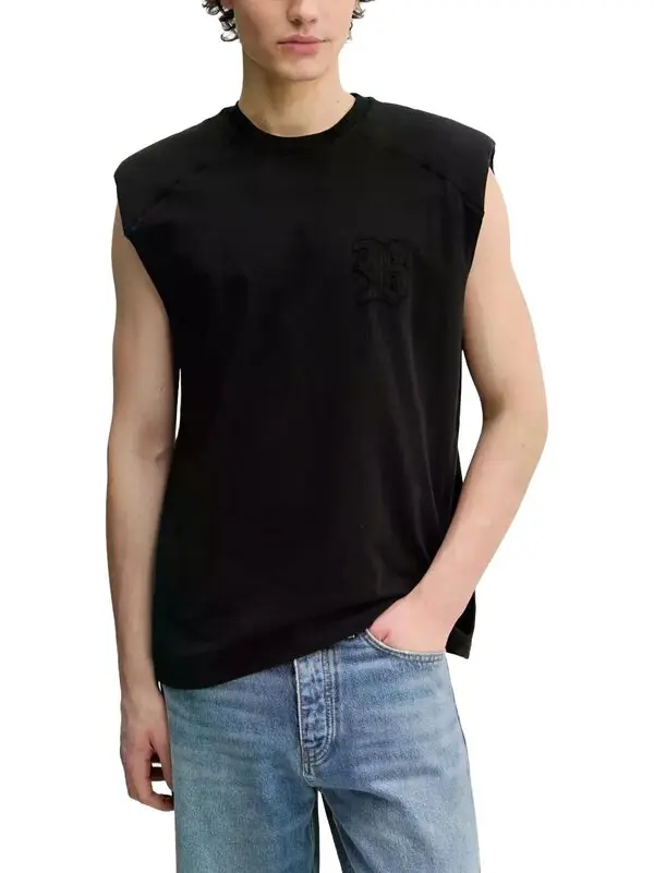 BLUEMARBLE Embroidered Shoulder-detail Vest - Black