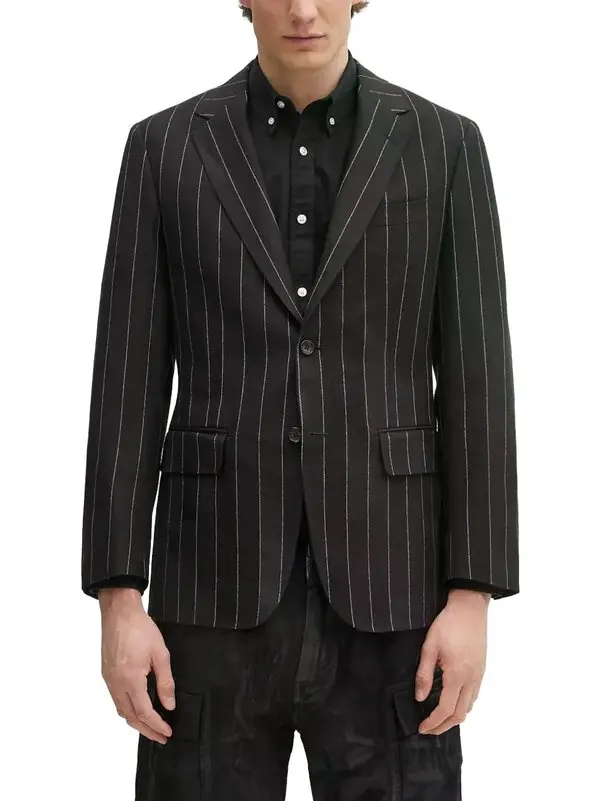 WACKO MARIA Pinstripe Single-breasted Blazer - Black