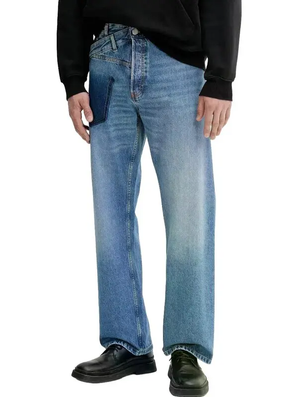 BLUEMARBLE Twisted-seam Logo-print Jeans - Blue