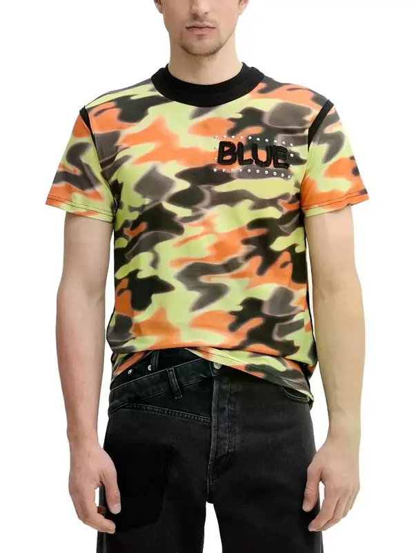 BLUEMARBLE Camouflage-print Embellished T-shirt - Green