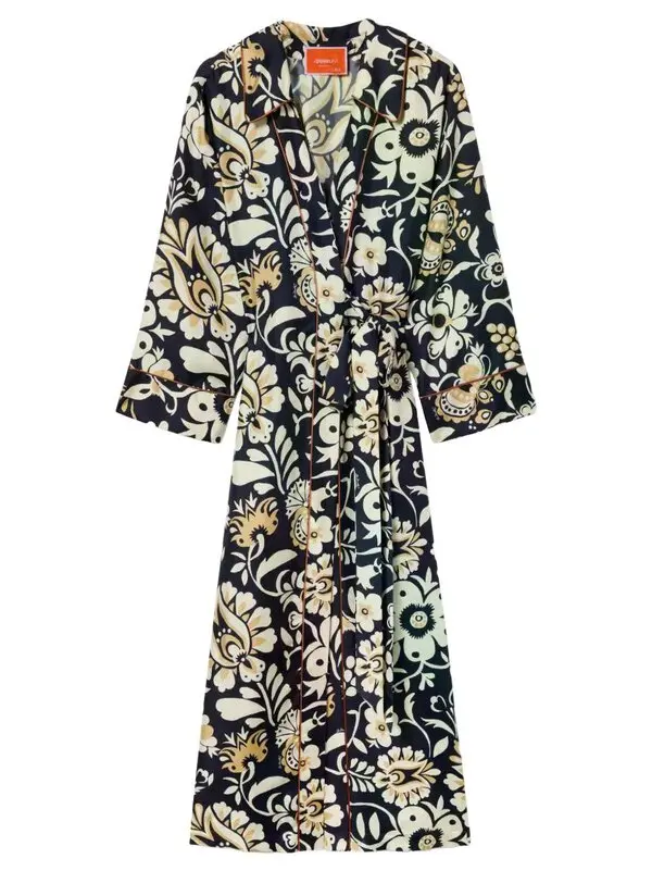 La DoubleJ Floral-print Wrap Dress - Blue