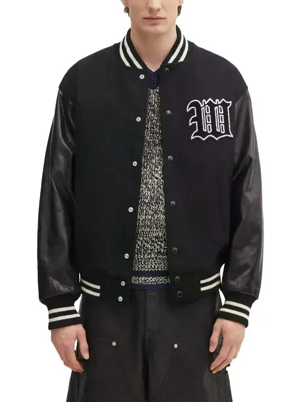 WACKO MARIA Contrast-sleeves Varsity Jacket - Black