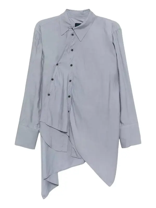 Yohji Yamamoto Asymmetric Draped Shirt - Blue