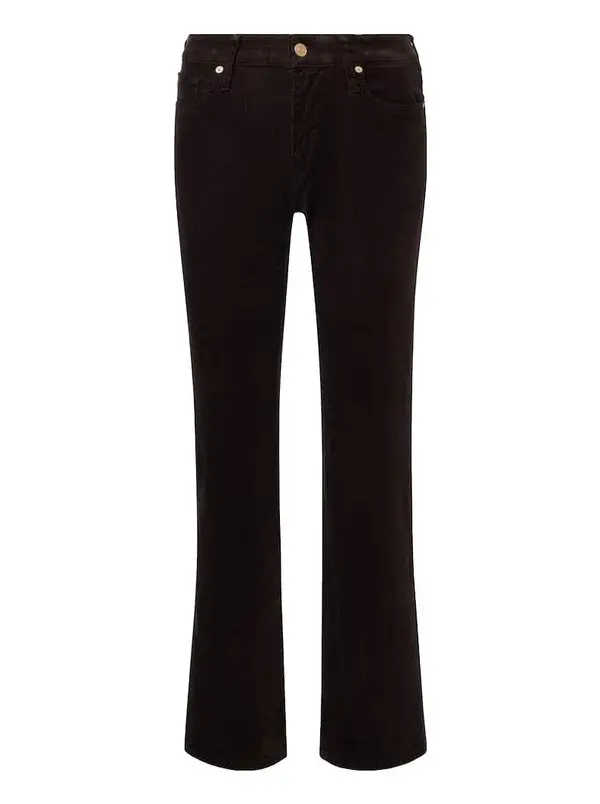 7 For All Mankind Calie Straight Cotton-blend Corduroy Flared Pants - Brown
