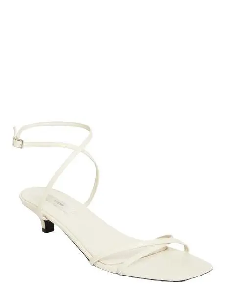 TOTEME Crossover Kitten Heel Sandal - Off-white