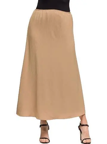 24SEVEN COMFORT APPAREL Maternity A-line Maxi Skirt - Nude