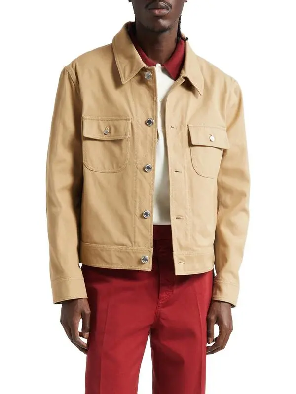 Thom Browne Backstrap Denim Utility Jacket - Khaki