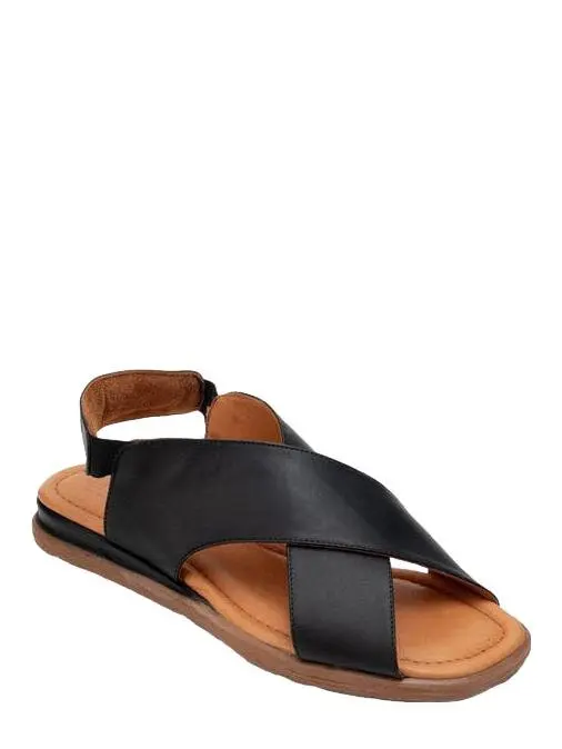 FOREVER & ALWAYS SHOES Broods Leather Slip-on Sandals - Black Leather