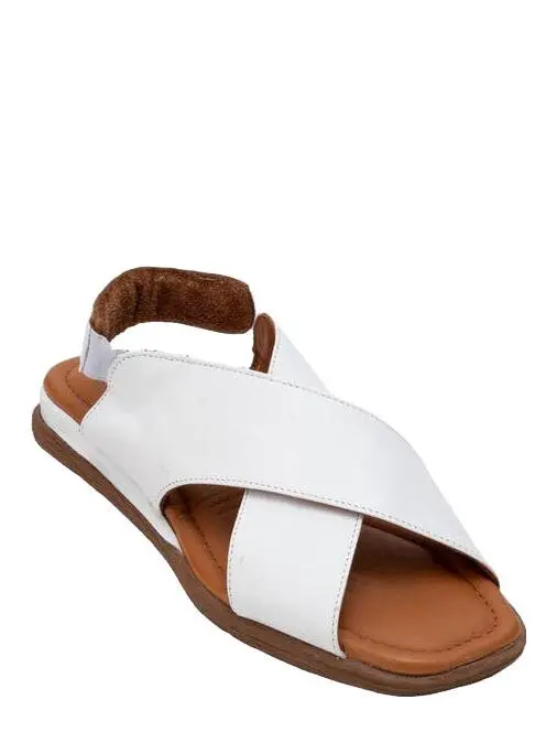 FOREVER & ALWAYS SHOES Broods Leather Slip-on Sandals - White Leather
