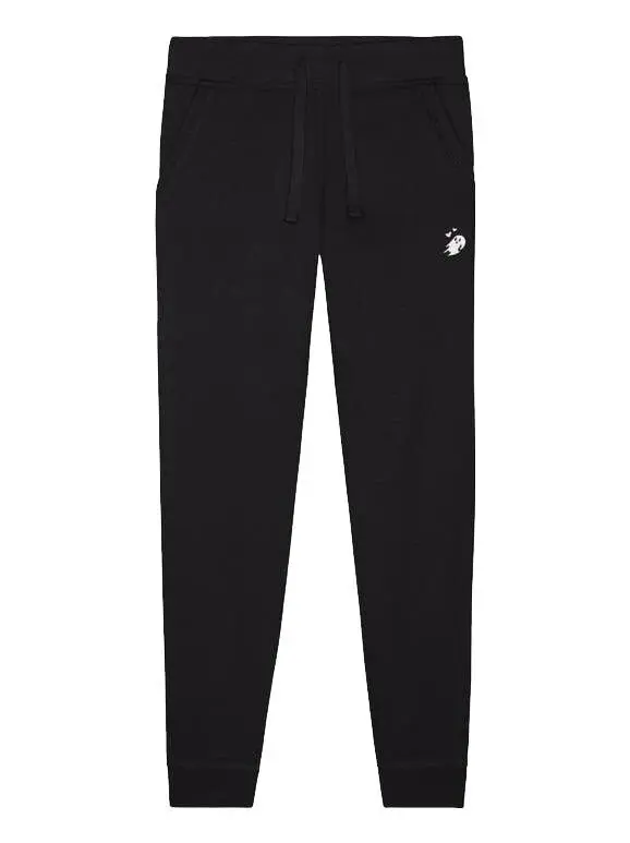 DALIX Heartly Ghost Midweight Fleece Jogger Pant - Black