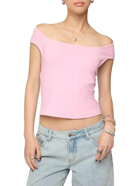 EDIKTED Cutout Off-the-shoulder Top - Light-pink