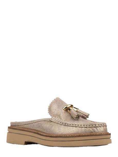 DONALD PLINER Tassel Embellished Mule Loafer - Praline