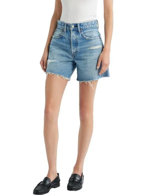 Moussy Vintage Kensington Cutoff Denim Shorts - Blue