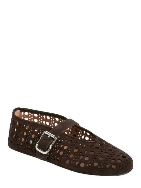 Alaïa Vienne Perforated Ballet Flat - Brun Fonce