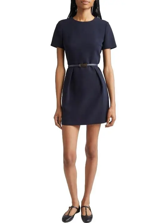 Max Mara Kefalos Cady Belted Minidress - Navy