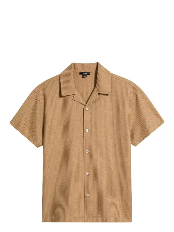 REISS Warwick Short Sleeve Woven Shirt - Camel