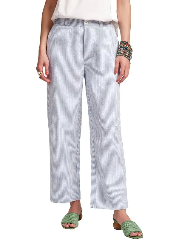 FRANCES VALENTINE Coleman Stripe Pant - Light Blue/white