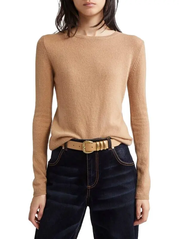 Eleventy Fine Gauge Cashmere Crewneck Sweater - Vicuna