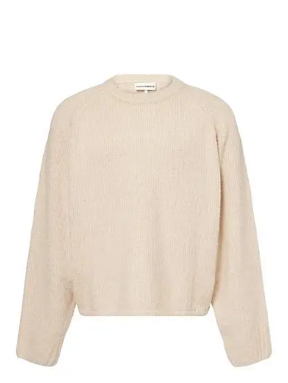 THE COUTURE CLUB Boucle Raglan-sleeve Knitted Jumper - Stone