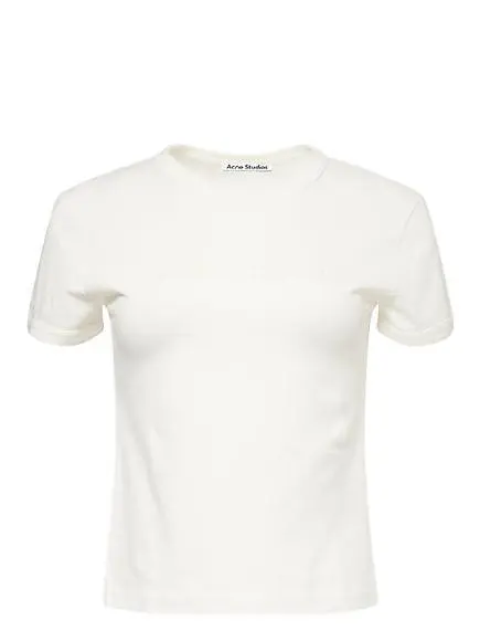 Acne Studios Brand-embroidered Cotton-jersey T-shirt - Cold White