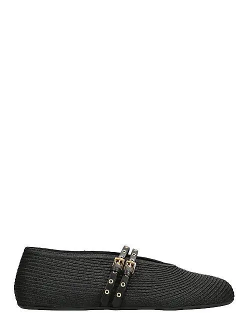 Alaïa Ballerina Woven Ballet Flats - Black