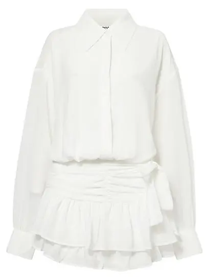 AMY LYNN Laretta Ruffled Woven Mini Skort Dress - White