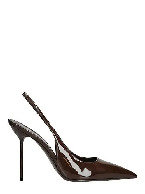 Paris Texas Lidia 105 Patent-leather Slingback Courts - Brown