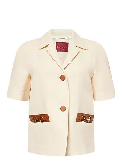 Gucci Horsebit Linen Jacket - Gardenia