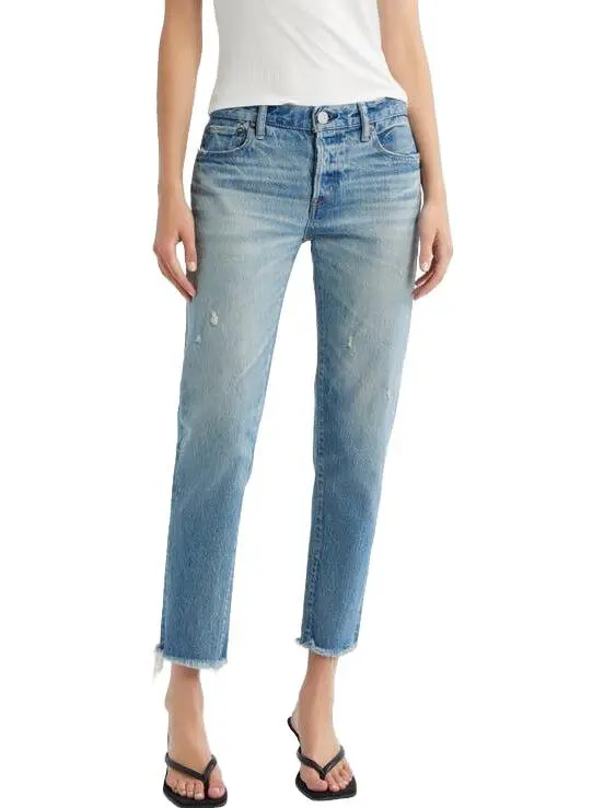 Moussy Vintage Bretton Tapered Ankle Jeans - Light Blue