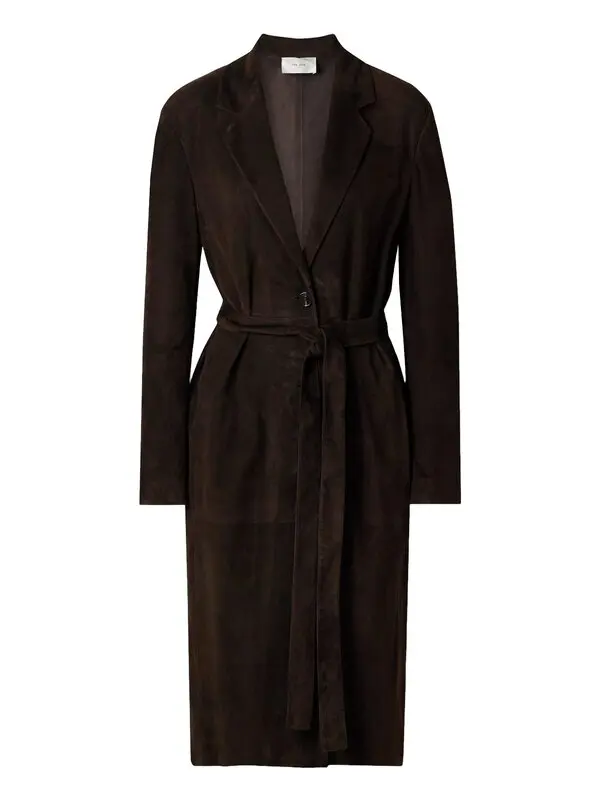 THE ROW Babilonia Suede Coat - Brown