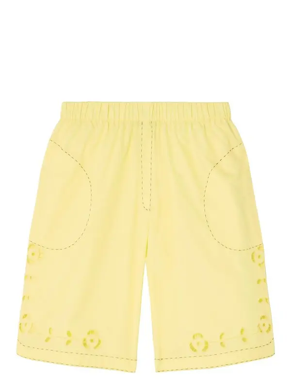 Vita Kin La Vie En Rose Cotton-poplin Shorts - Yellow