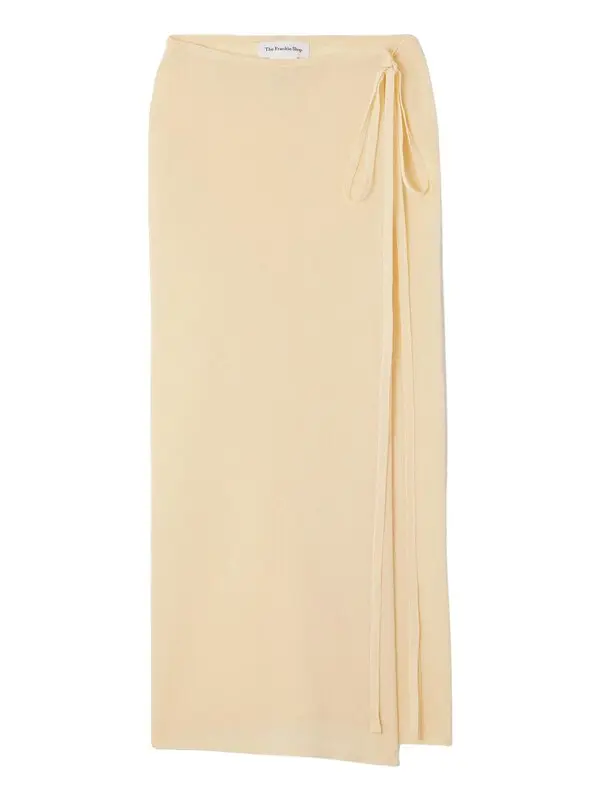 THE FRANKIE SHOP Alsen Knitted Midi Wrap Skirt - Neutrals