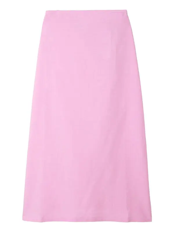 LIDO Tie-side Woven Midi Skirt - Pink