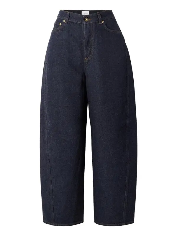 Givenchy Cropped High-rise Barrel-leg Jeans - Blue