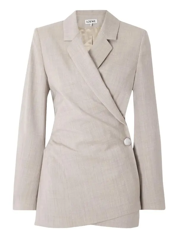 Loewe Wool Wrap Blazer - Neutrals