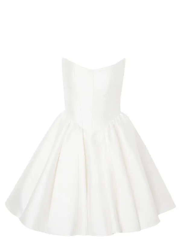HALFPENNY LONDON Juno Strapless Mikado Mini Dress - Ivory