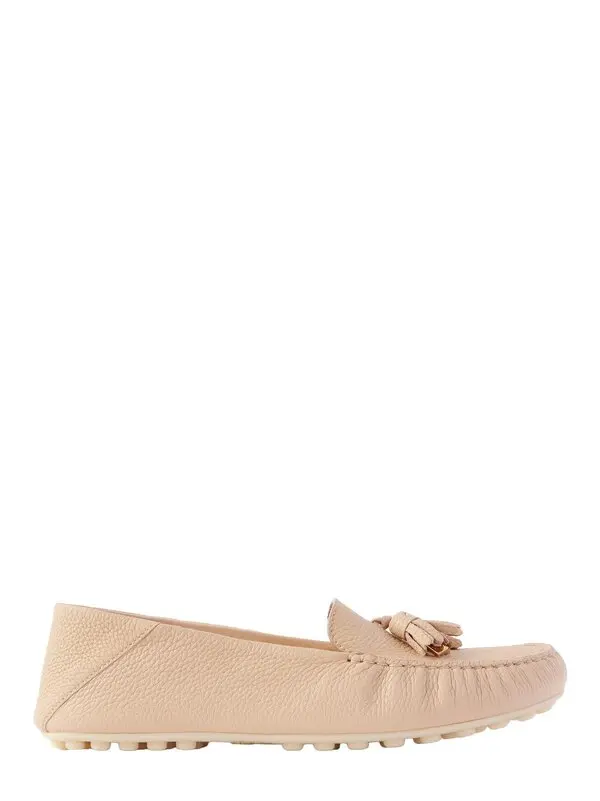 Loro Piana Tasseled Textured-leather Loafers - Neutrals