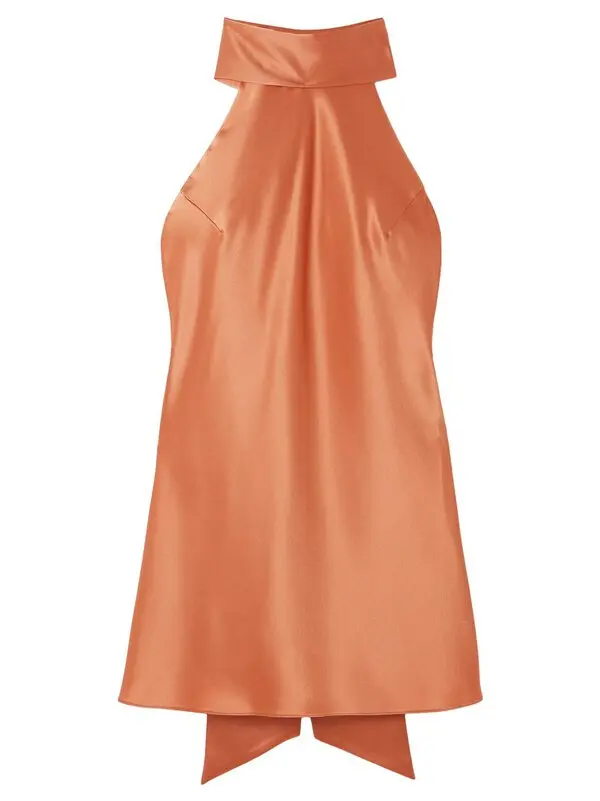 Galvan Sienna Halterneck Mini Dress - Orange