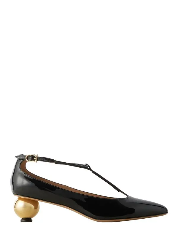 FERRAGAMO Tania Patent-leather Mary Jane Pumps - Black
