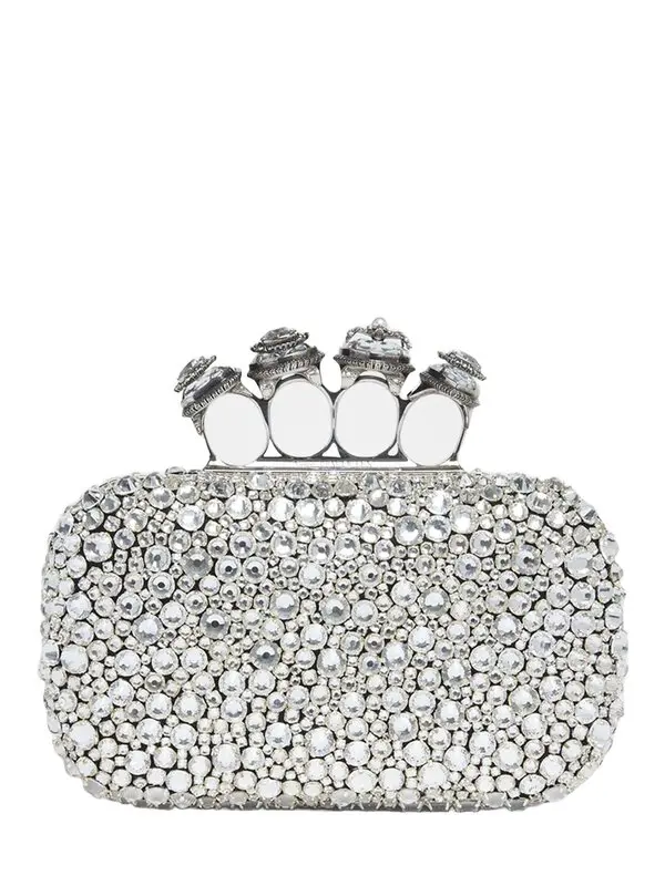 Alexander McQueen Skull Spider Four-ring Crystal Clutch - Silver Silver